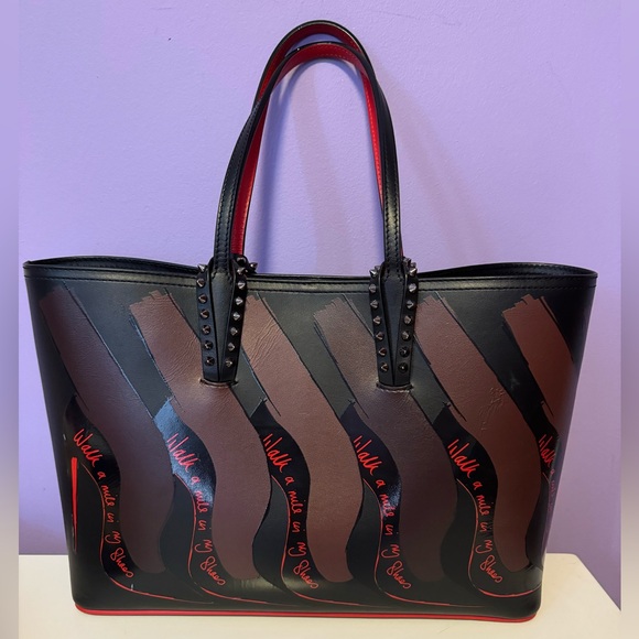 Christian Louboutin | Bags | Christian Louboutin Brown Black Cabata Tote Bag | Poshmark